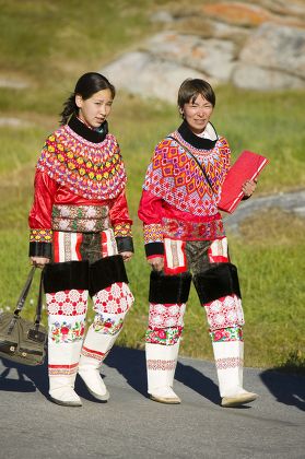 Inuit Women Wearing Traditional Greenlandic National Editorial Stock ...