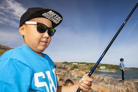 Young First Nation Boys Fish Lake Editorial Stock Photo - Stock Image ...