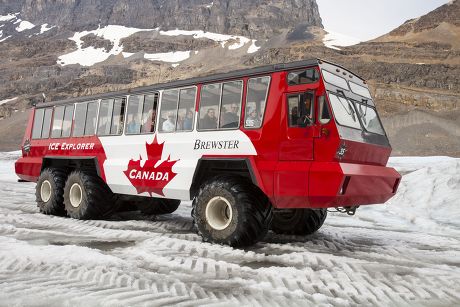 Tourist Ice Buggys On Athabasca Glacier Editorial Stock Photo - Stock ...