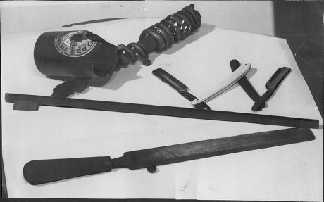Weapons Associated Gangsters Showing Razors Broken Editorial Stock ...