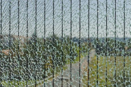 Broken Glass Safety Screen Along Road Editorial Stock Photo - Stock ...