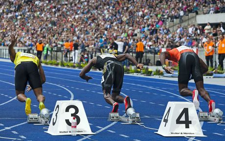 100meter Runners Michael Framer Kim Collins Editorial Stock Photo ...