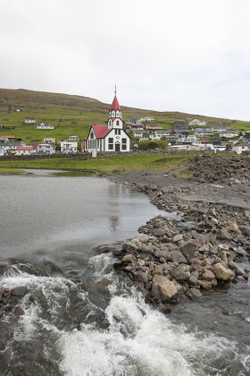 Church Community Sandavagur On Vagar Island Editorial Stock Photo ...