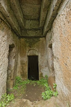 Entrance Ancient Tumulus Round Grave Tumulo Editorial Stock Photo ...