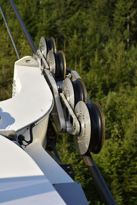 Pulleys Cable Car Switzerland Editorial Stock Photo - Stock Image ...