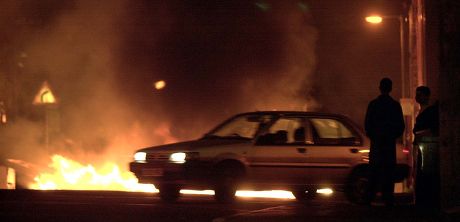 Oldham Race Riots Firewall Blazes Across Editorial Stock Photo - Stock ...