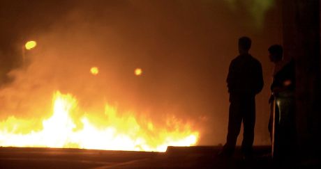 Oldham Race Riots Firewall Blazes Across Editorial Stock Photo - Stock ...