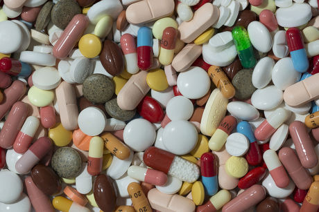 Mixed Coloured Pills Capsules Tablets Coated Editorial Stock Photo ...
