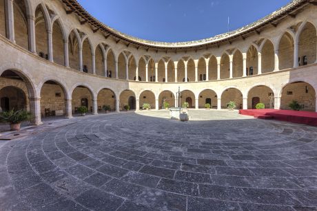 Gothic Arcades Courtyard Castillo De Bellver Editorial Stock Photo ...