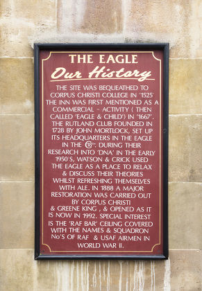 Sign Explaining History Eagle Pub Cambridge Editorial Stock Photo ...