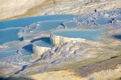 Travertine Terrace White Calcium Carbonate Rock Editorial Stock Photo ...