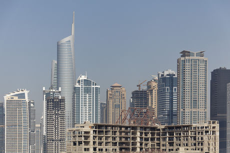Skyline Jumeirah Lake Towers Discontinued Construction Editorial Stock ...