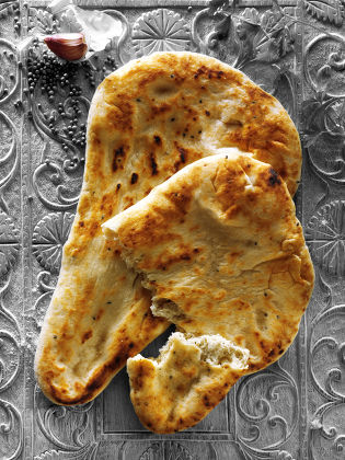 Garlic Coriander Indian Naan Bread Editorial Stock Photo - Stock Image ...