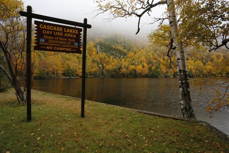 Cascades Lake Autumn Colours Adirondacks Upstate Editorial Stock Photo ...