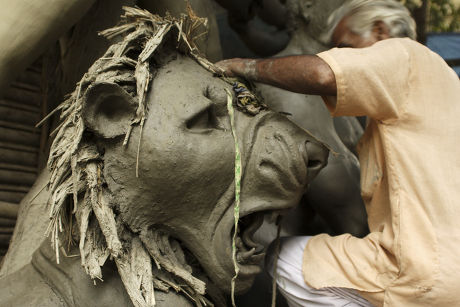 Lion Sculpture Being Creating Kumartuli Area Editorial Stock Photo ...