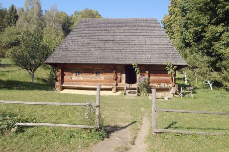 Old Ukrainian Log Hut Lviv Ukraine Editorial Stock Photo - Stock Image ...