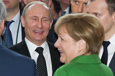 Russian President Vladimir Putin German Chancellor Editorial Stock ...