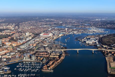 Aerial View Over Southampton Showing Itchen Editorial Stock Photo ...