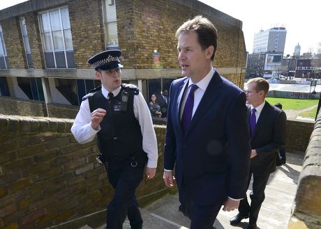 Deputy Prime Minister Nick Clegg surveying crime-fighting at Thrayle ...