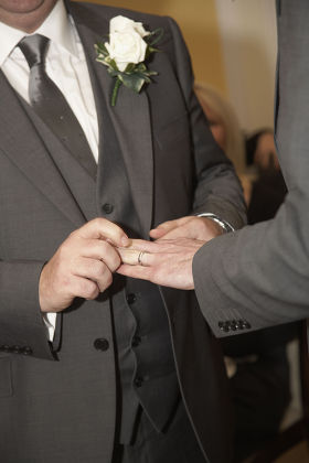 Civil Partnership Ceremony Men Exchange Rings Editorial Stock Photo ...