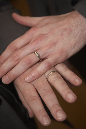 Civil Partnership Ceremony Men Showing Wedding Editorial Stock Photo ...