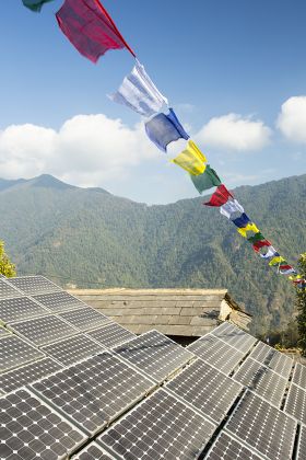 Solar Photo Voltaic Panels Ghandruk Himalayas Editorial Stock Photo ...