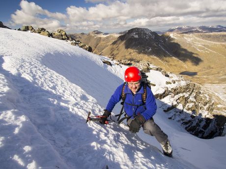 Climber Topping Out Custs Gully On Editorial Stock Photo - Stock Image ...
