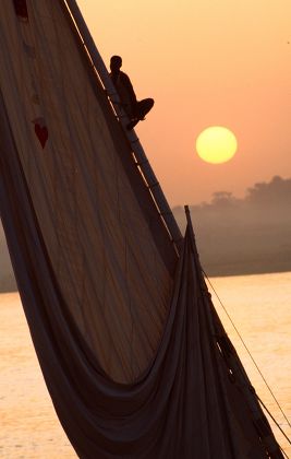 Unfurling Sails On Felucca Sail Boat Editorial Stock Photo - Stock ...