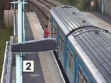 Man Seen Attempting Get On Train Editorial Stock Photo - Stock Image ...