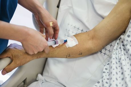 Patient Having Intravenous Drip Inserted Into Editorial Stock Photo ...