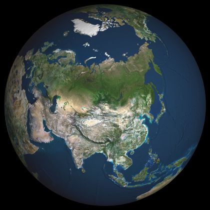 Globe Asia True Colour Satellite Image Editorial Stock Photo - Stock ...
