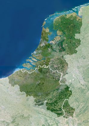 Benelux Countries True Colour Satellite Image Editorial Stock Photo ...