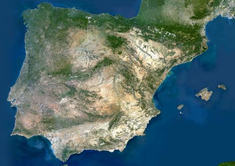Spain True Colour Satellite Image Spain Editorial Stock Photo - Stock ...