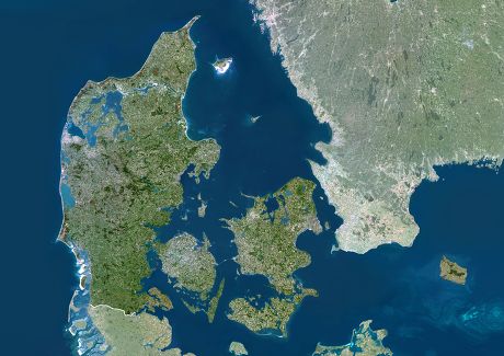 Denmark True Colour Satellite Image Mask Editorial Stock Photo - Stock ...