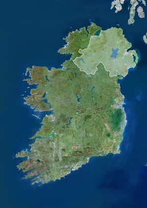 Ireland True Colour Satellite Image Mask Editorial Stock Photo - Stock ...