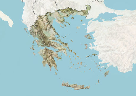 Greece Relief Map Border Mask Editorial Stock Photo - Stock Image ...