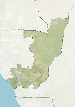 Republic Congo Relief Map Border Mask Editorial Stock Photo - Stock ...