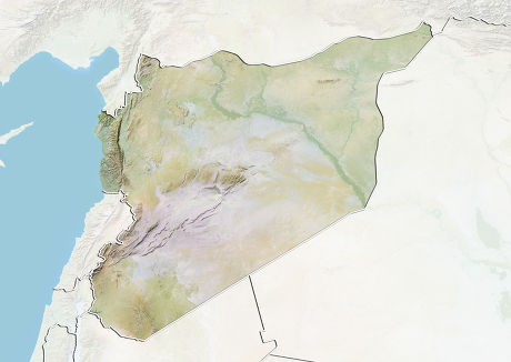 Syria Relief Map Border Mask Editorial Stock Photo - Stock Image ...
