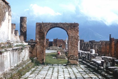 Ancient Rome Pompeii Arch Paved Walkway Editorial Stock Photo - Stock ...