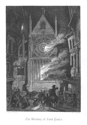 Old Saint Pauls Burning During Fire Editorial Stock Photo - Stock Image ...