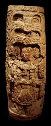 Maya Column Columns Standing Figure Mexico Editorial Stock Photo ...