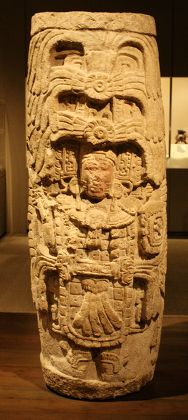 Maya Column Columns Standing Figure Mexico Editorial Stock Photo ...