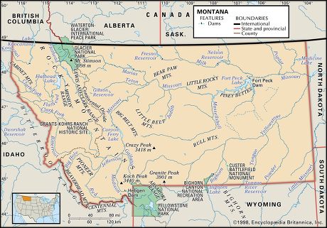 Physical Map Montana Editorial Stock Photo - Stock Image | Shutterstock