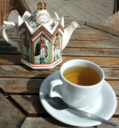 Cup Peppermint Tea Teapot On Cafe Editorial Stock Photo - Stock Image ...