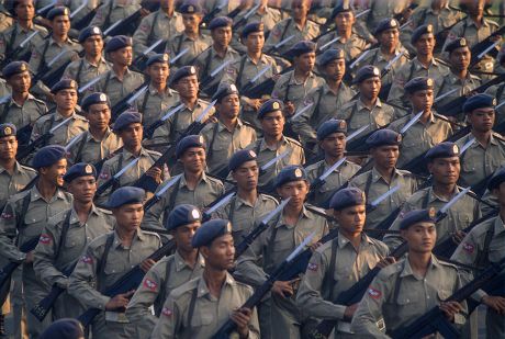 Burmese Army Marching Through Mandalay Editorial Stock Photo - Stock ...