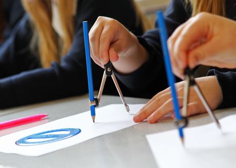 School Children Maths Compass Editorial Stock Photo - Stock Image ...