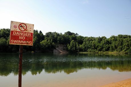 Danger No Swimming Sign Quarry Lakes Editorial Stock Photo - Stock ...