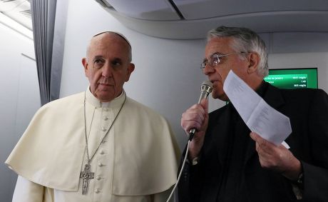 __COUNT__ Pope Francis I aboard the papal flight upon arrival in Rio de ...