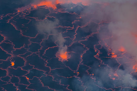Boiling Lava Lake Crater Mount Nyiragongo Editorial Stock Photo - Stock ...