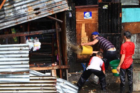 Residents Use Pails Dirty Water Put Editorial Stock Photo - Stock Image ...